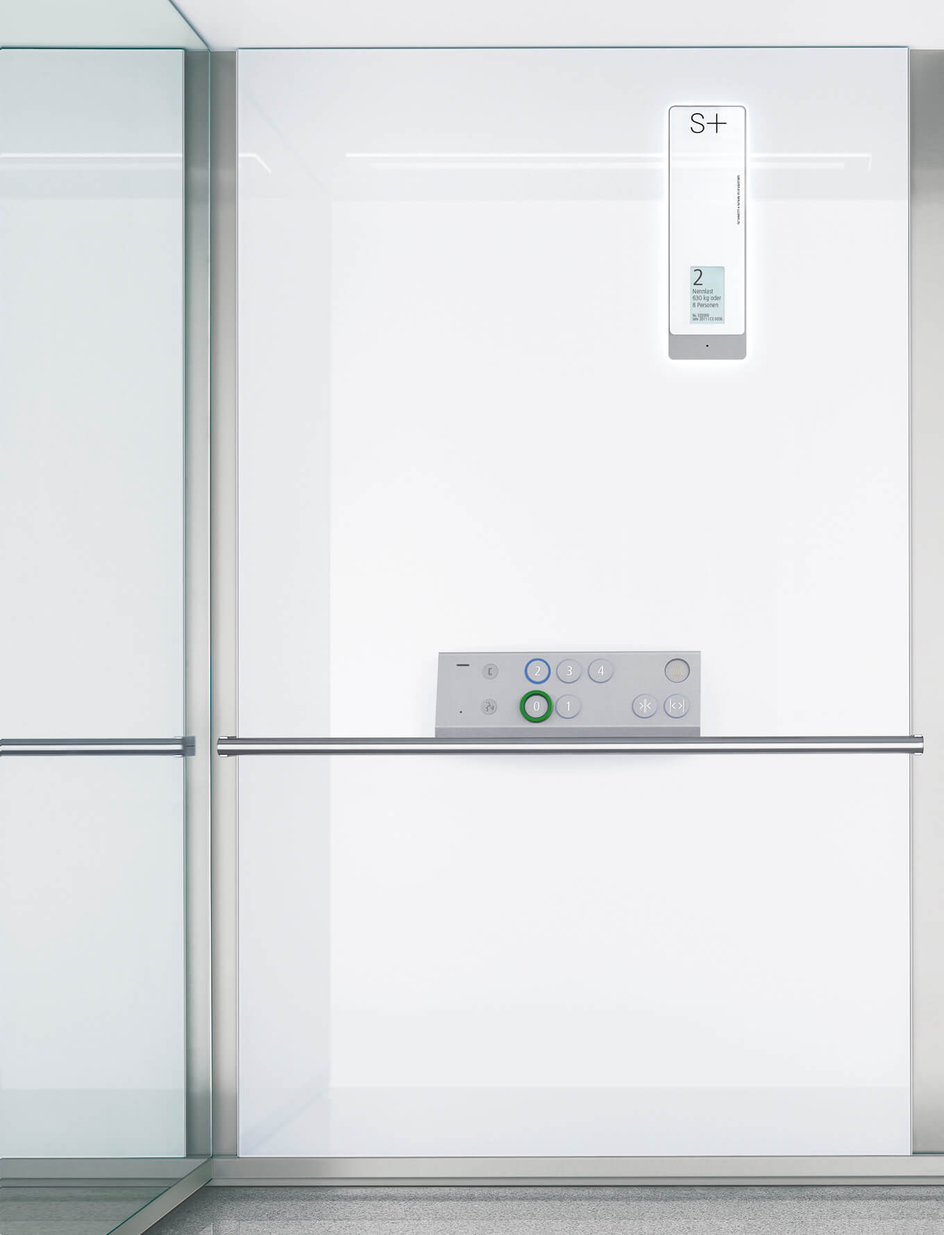 Control and display panels for the elevator.