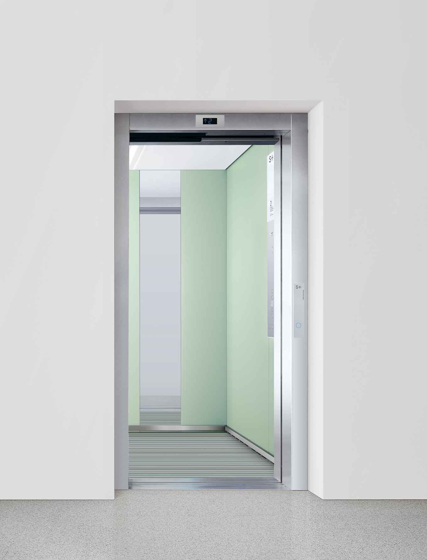 Control and display panels for the elevator.