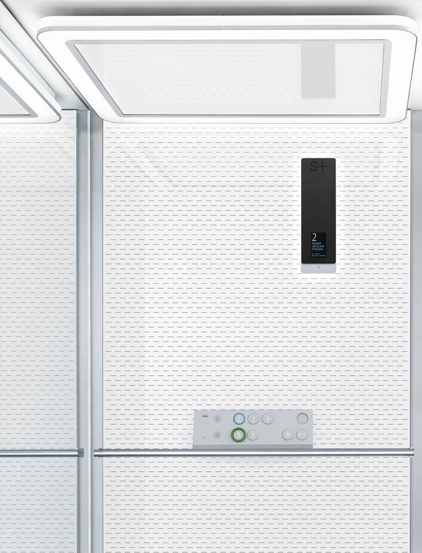 Control and display panels for the elevator.