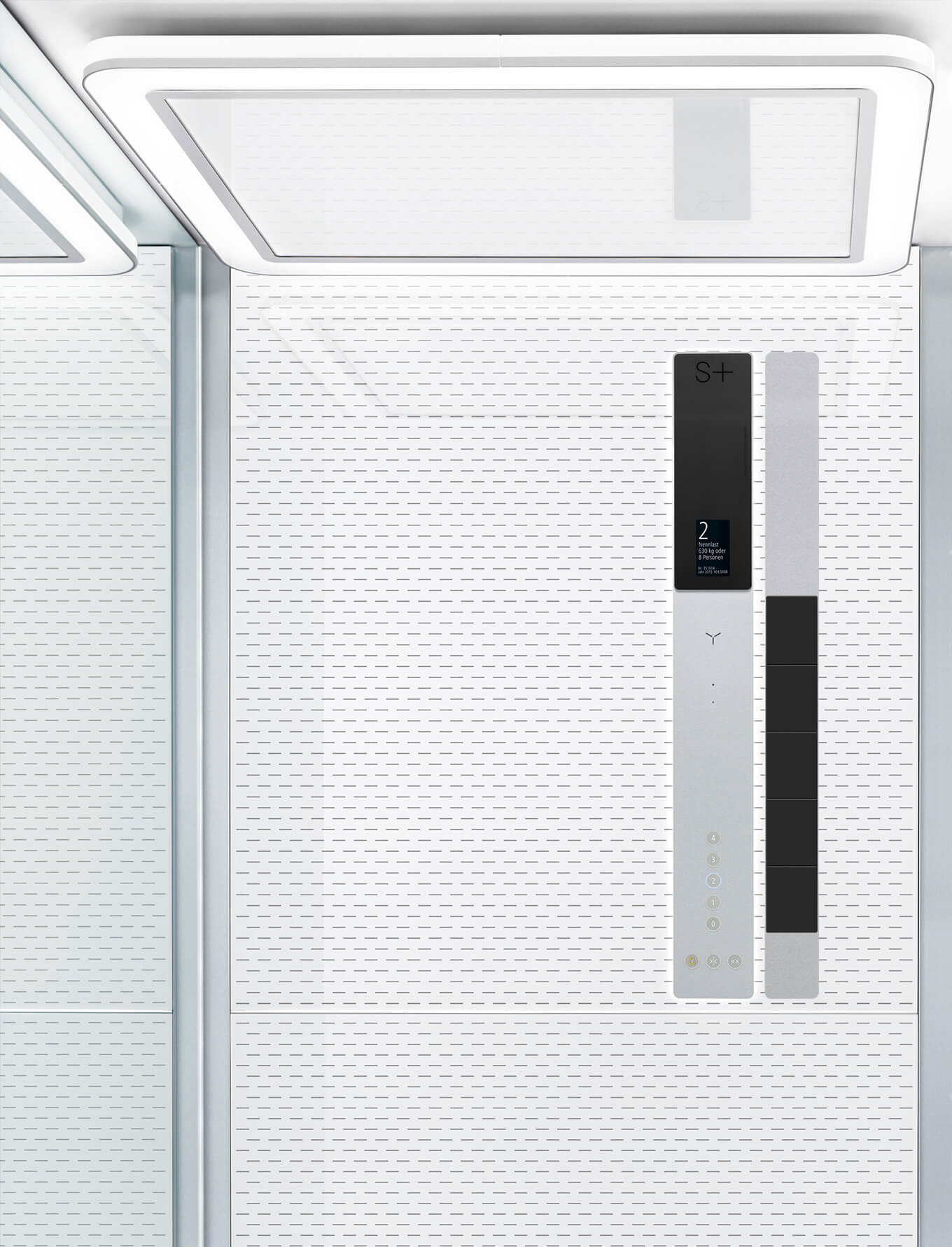 Control and display panels for the elevator.