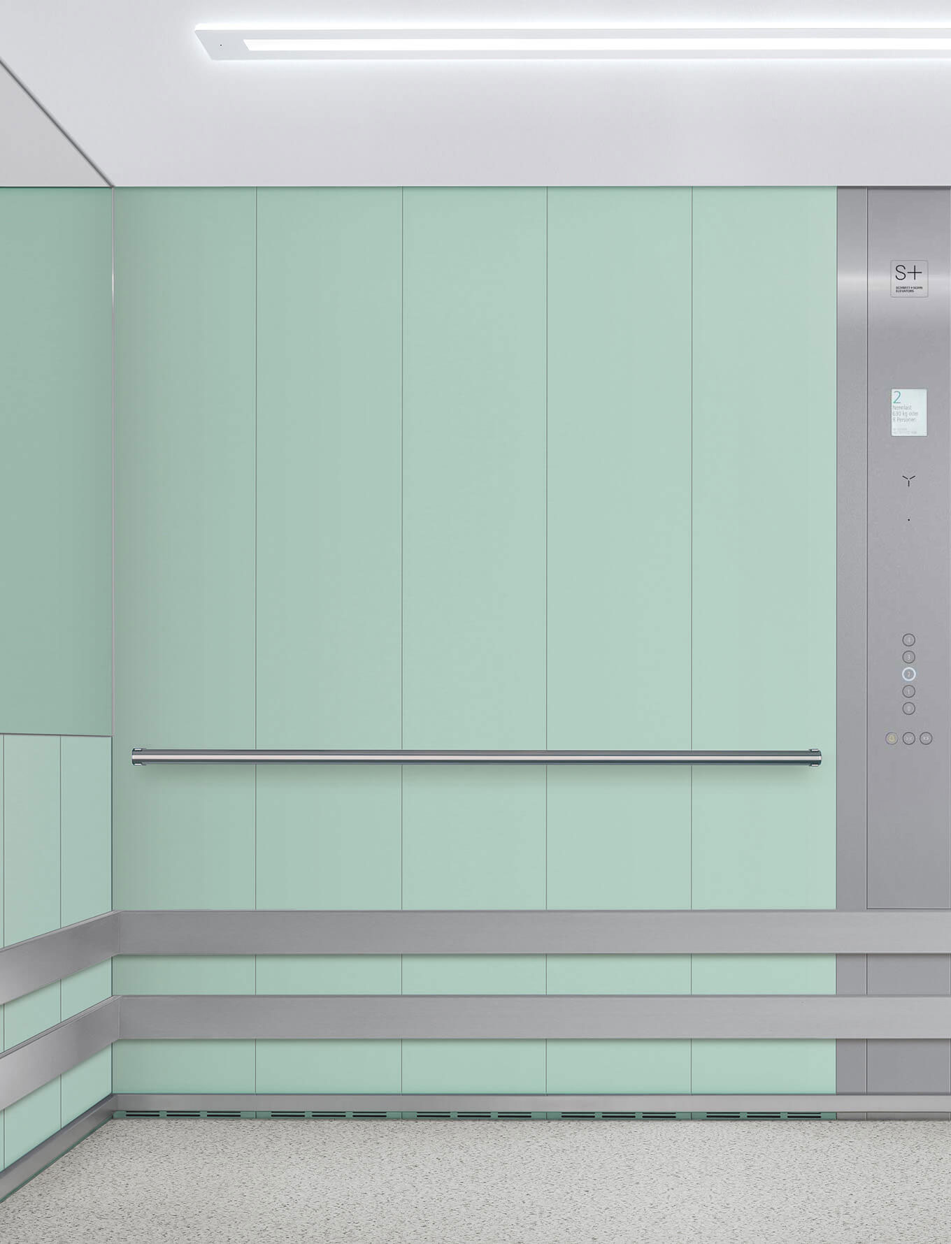 Functional protection strips for lift cabins.