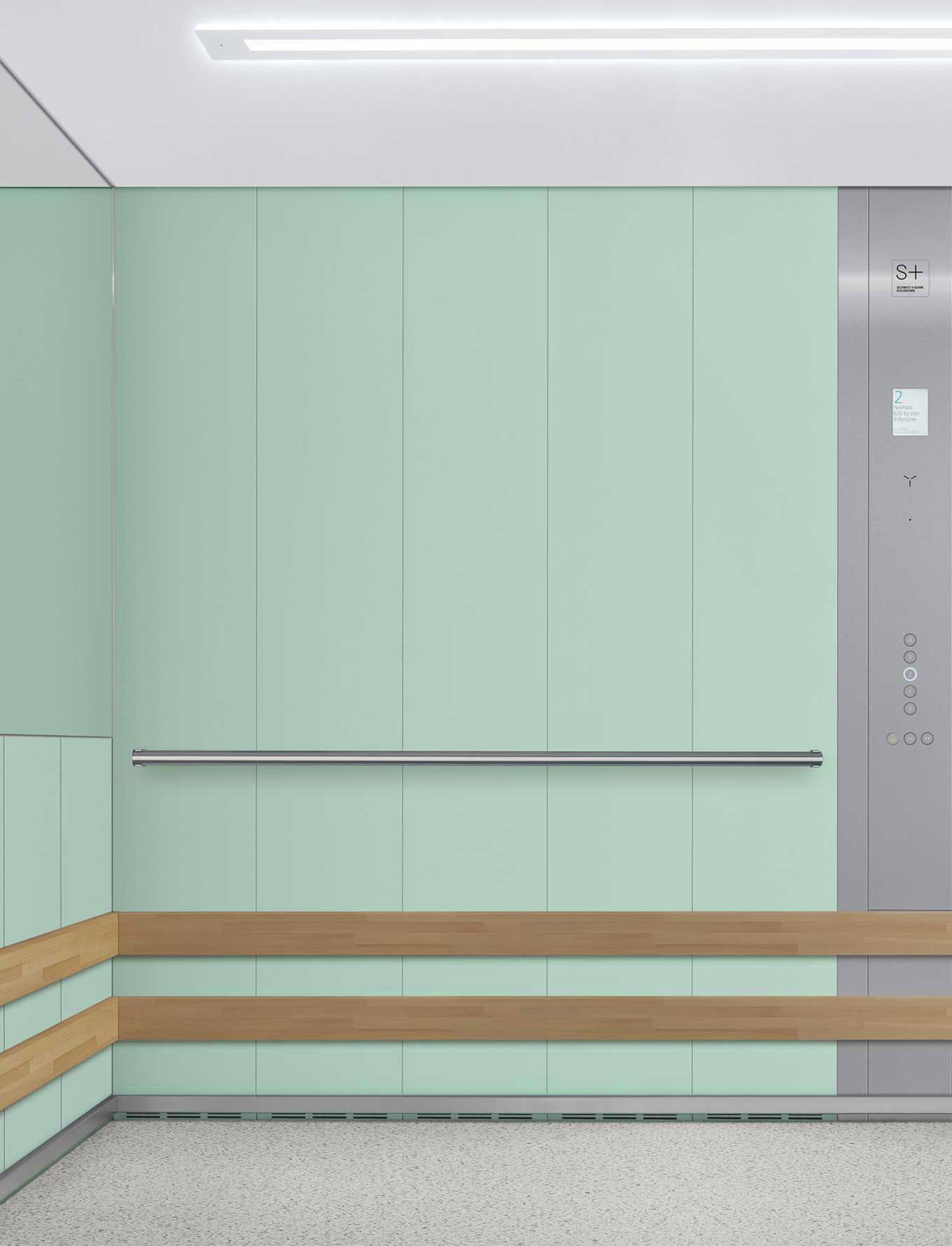 Functional protection strips for lift cabins.